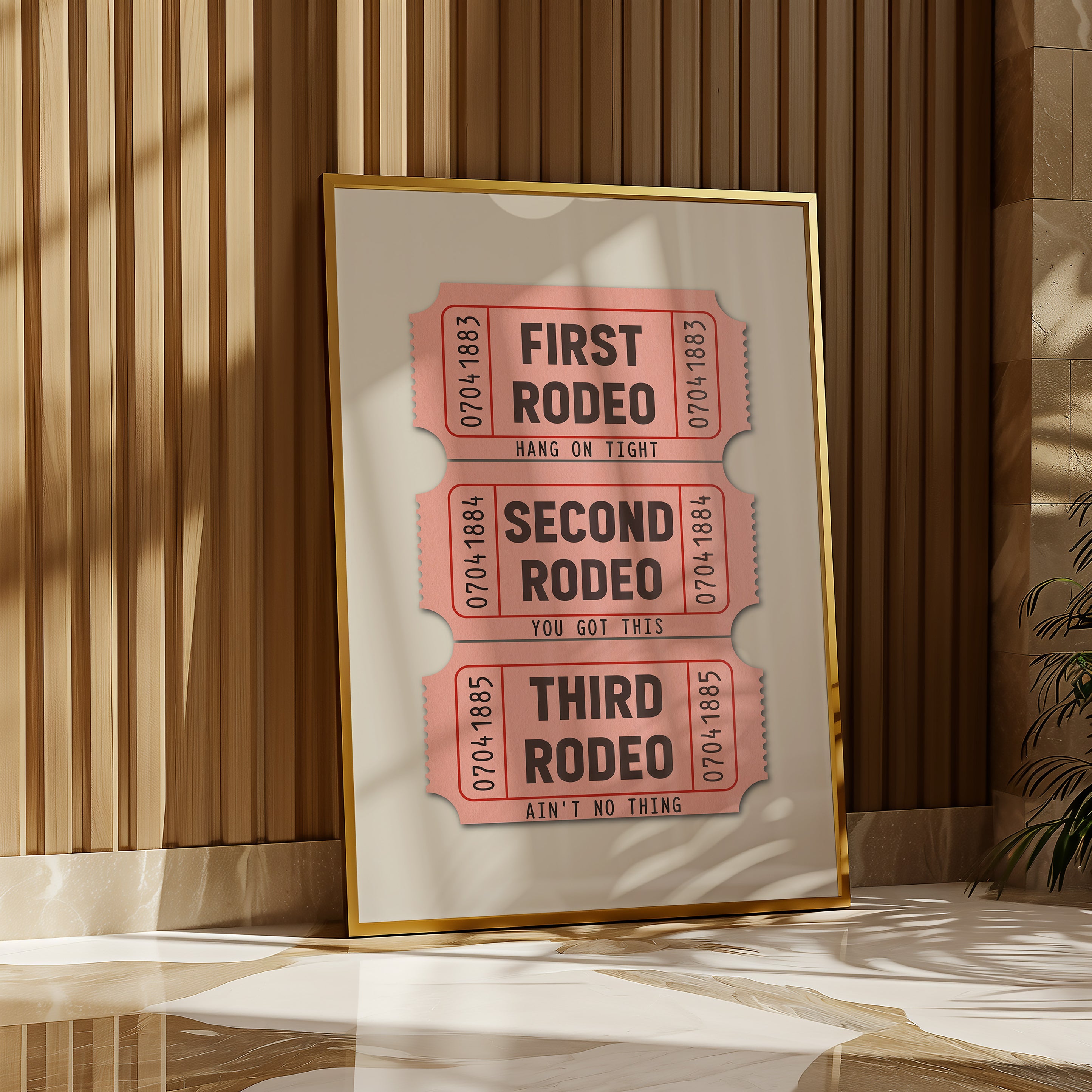 First Rodeo Ticket Stub Art Print Pink – Tejas Country Club