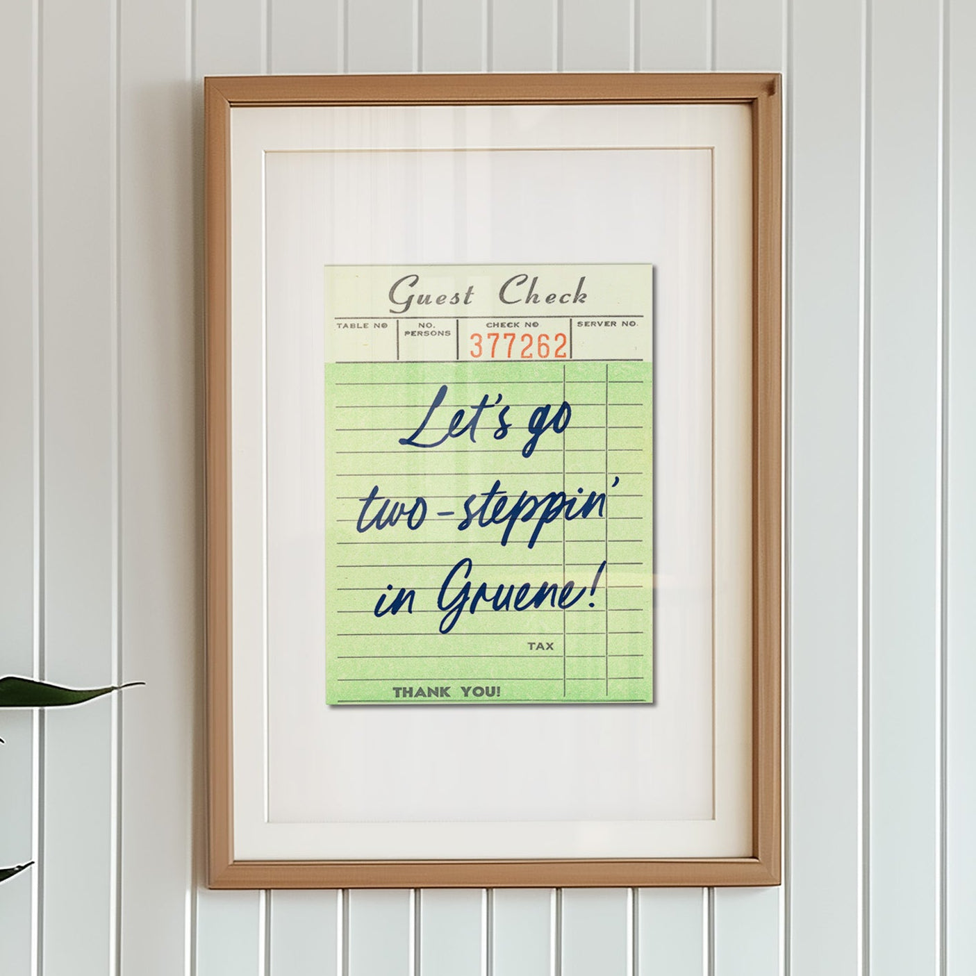 Let's Go Two-Steppin' In Gruene Guest Check Art Print – Tejas Country Club