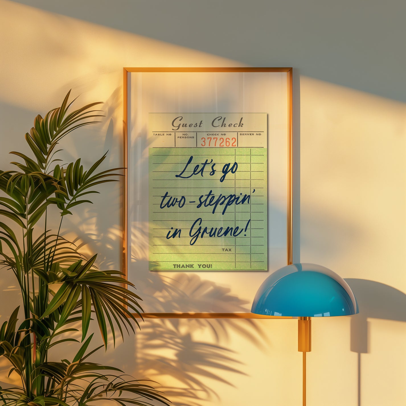Let's Go Two-Steppin' In Gruene Guest Check Art Print – Tejas Country Club