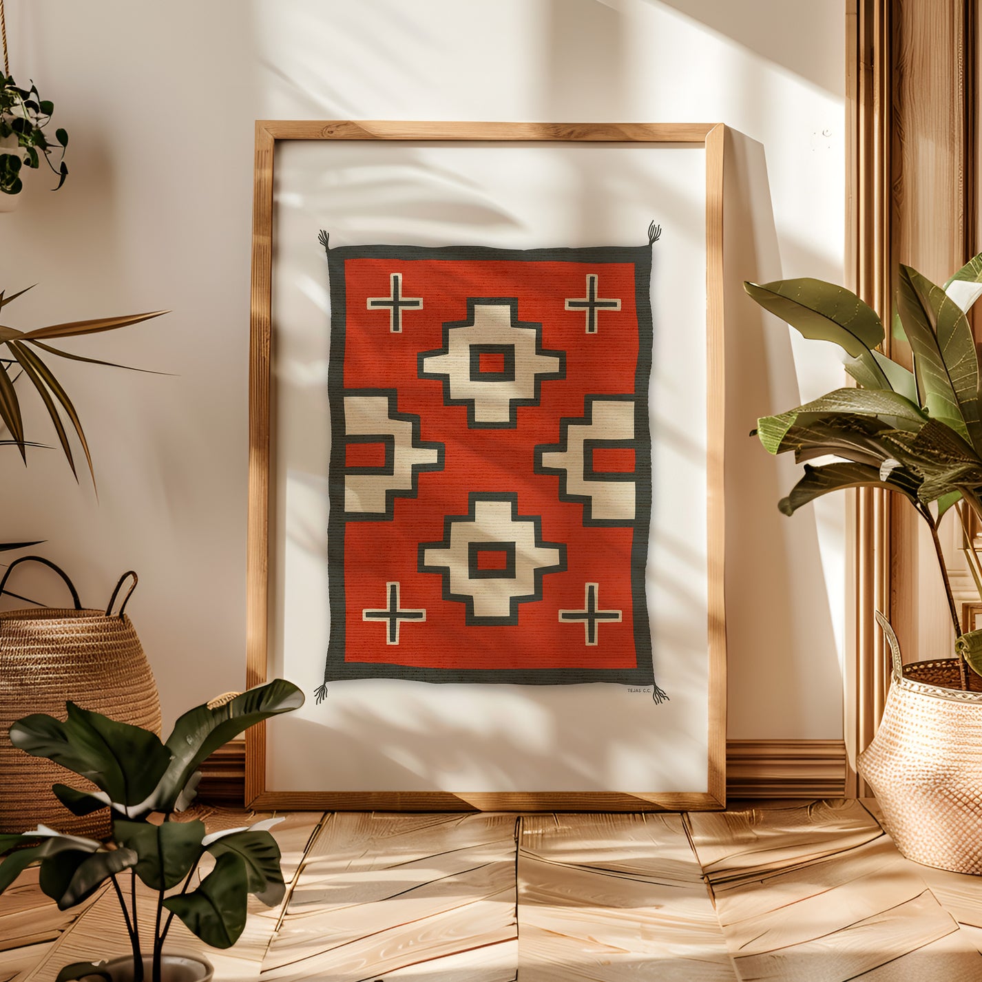 Southwestern Native Style Crosses Rug Art Print – Tejas Country Club