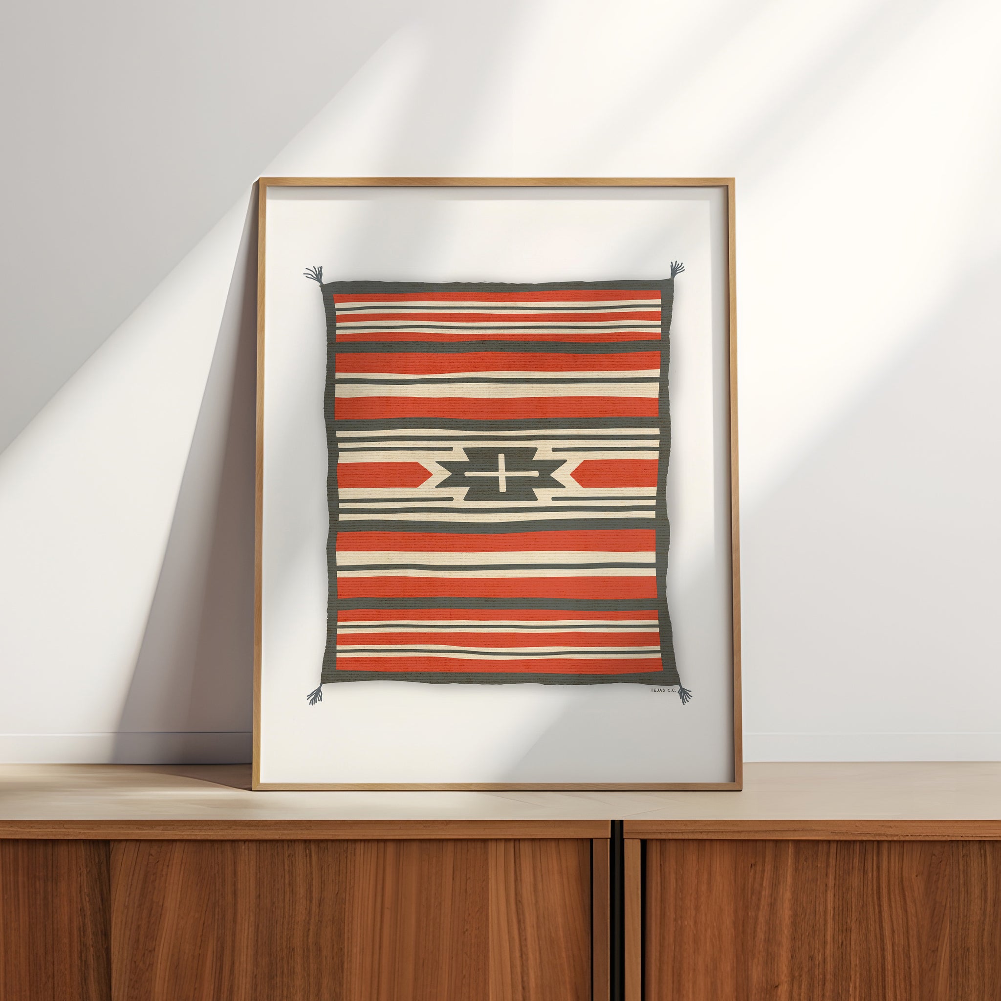 Southwestern Native Style Stripes Rug Art Print #1 – Tejas Country Club