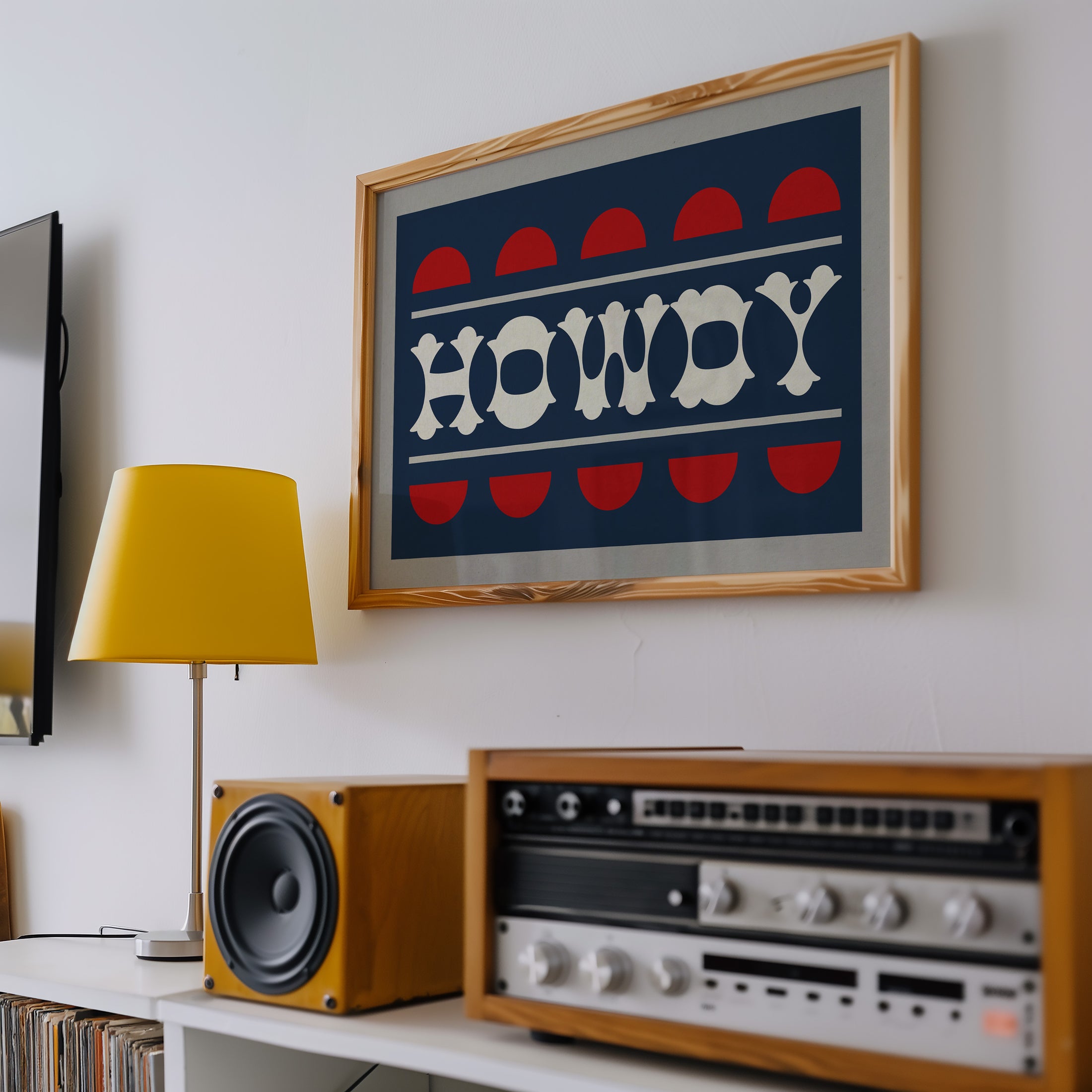 Navy and Red Howdy Home Decor Art Print – Tejas Country Club