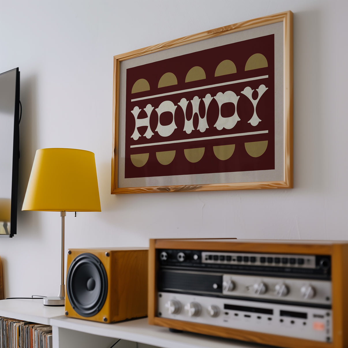Maroon and Gold Howdy Home Decor Art Print – Tejas Country Club