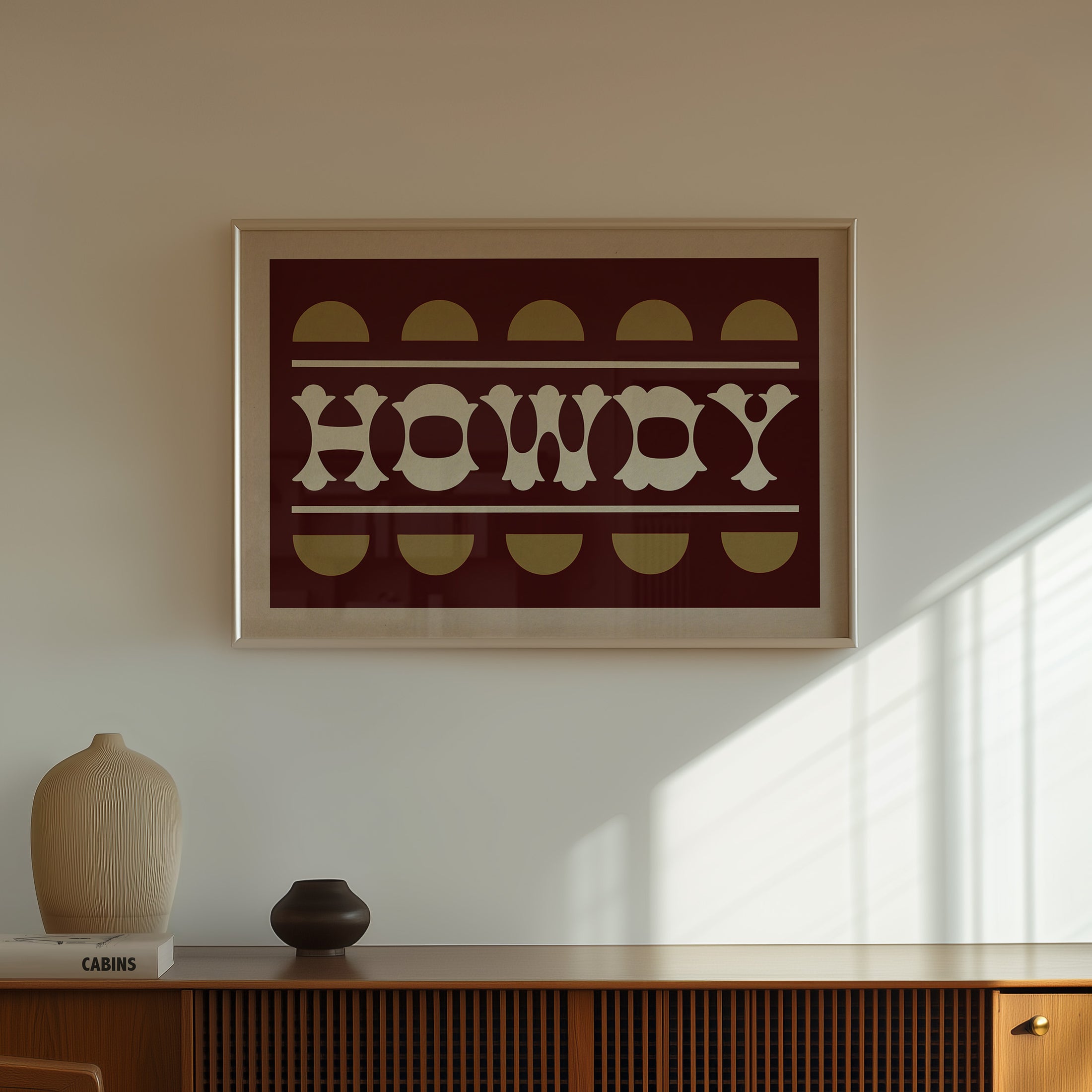 Maroon and Gold Howdy Home Decor Art Print – Tejas Country Club