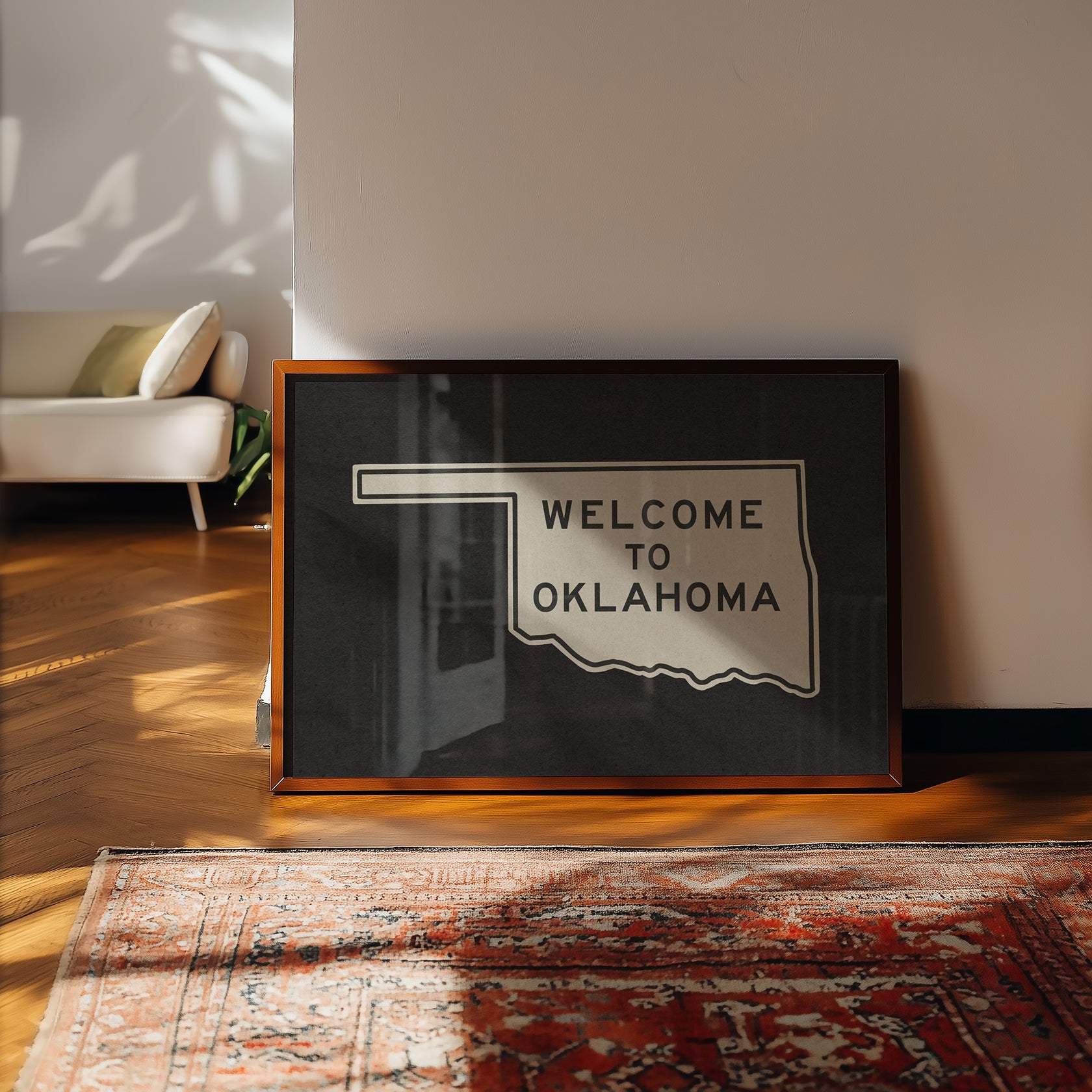 Welcome To Oklahoma Vintage Road Sign Art Print – Tejas Country Club