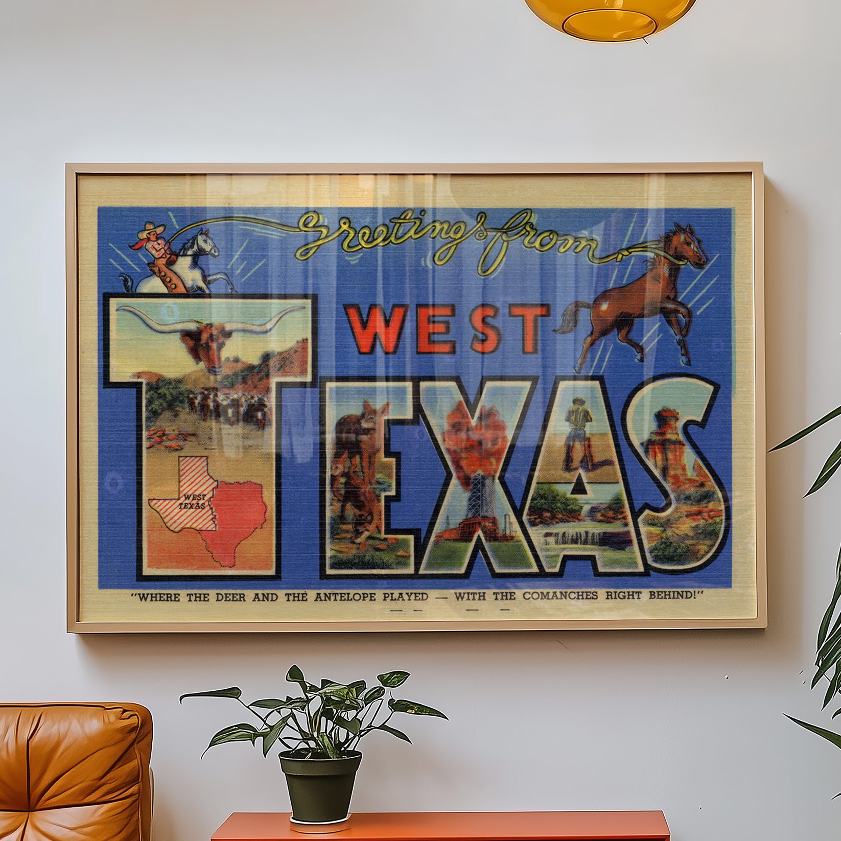 West Texas Vintage Postcard Print – Tejas Country Club