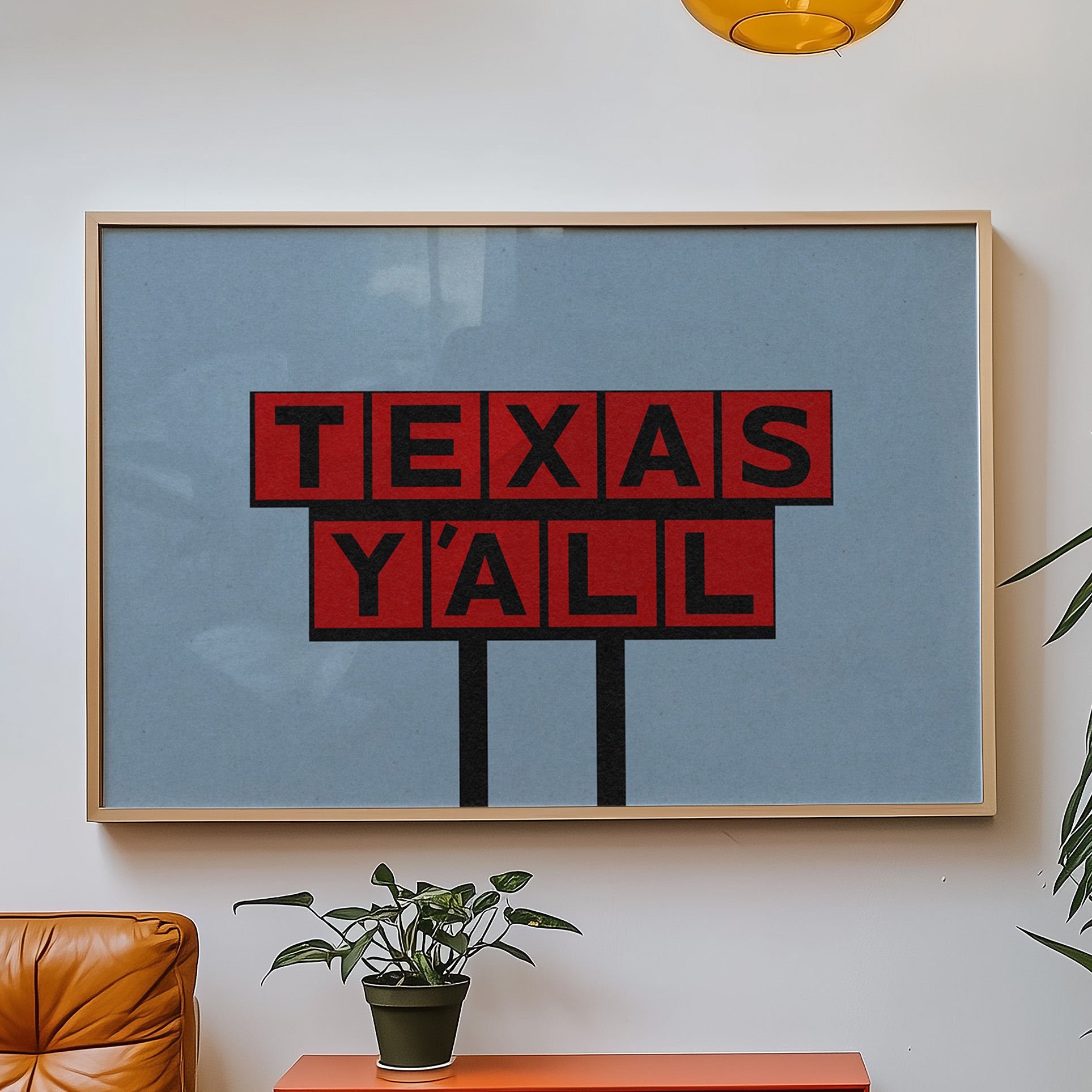Texas Y'all Billboard Red & Black Art Print – Tejas Country Club