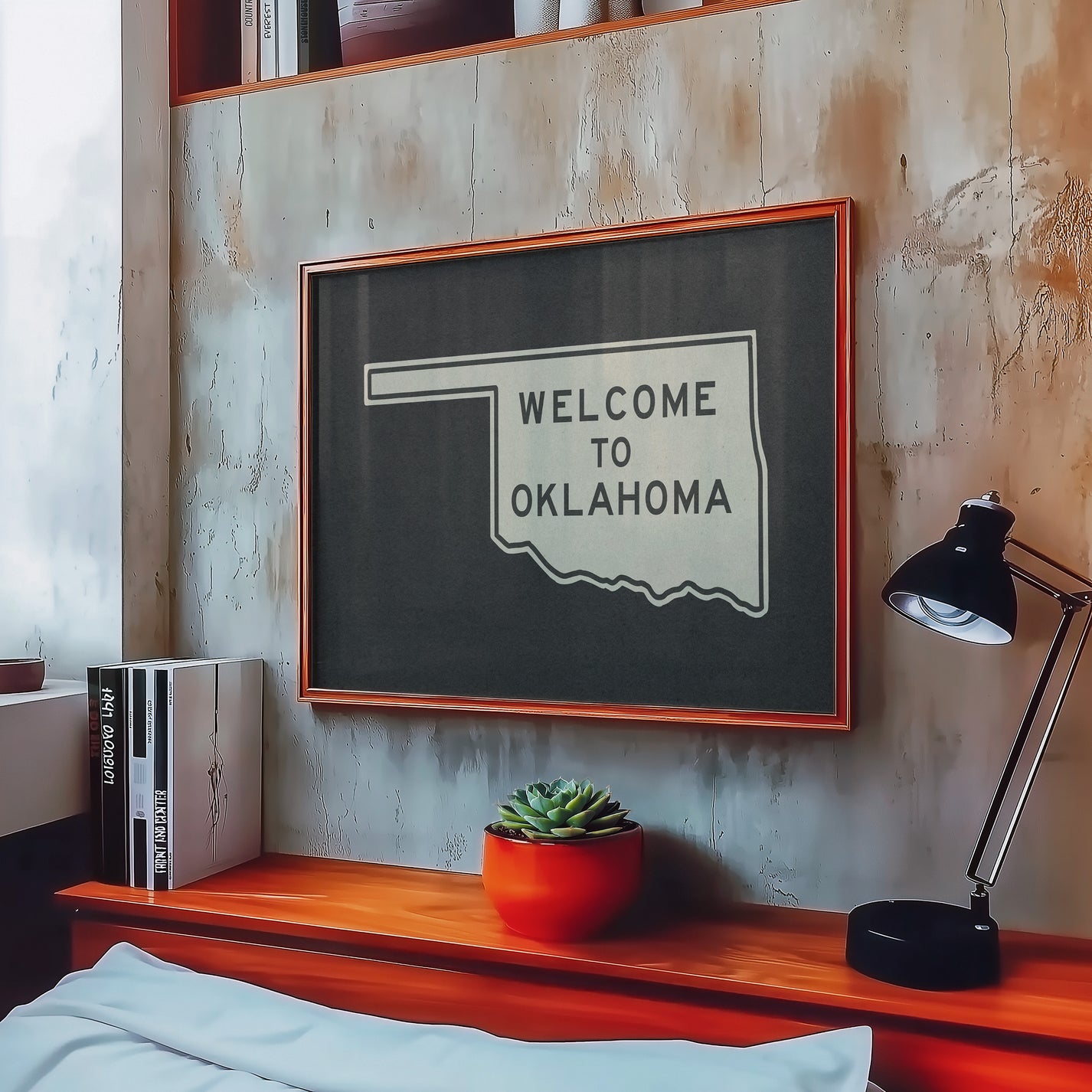 Welcome To Oklahoma Vintage Road Sign Art Print – Tejas Country Club