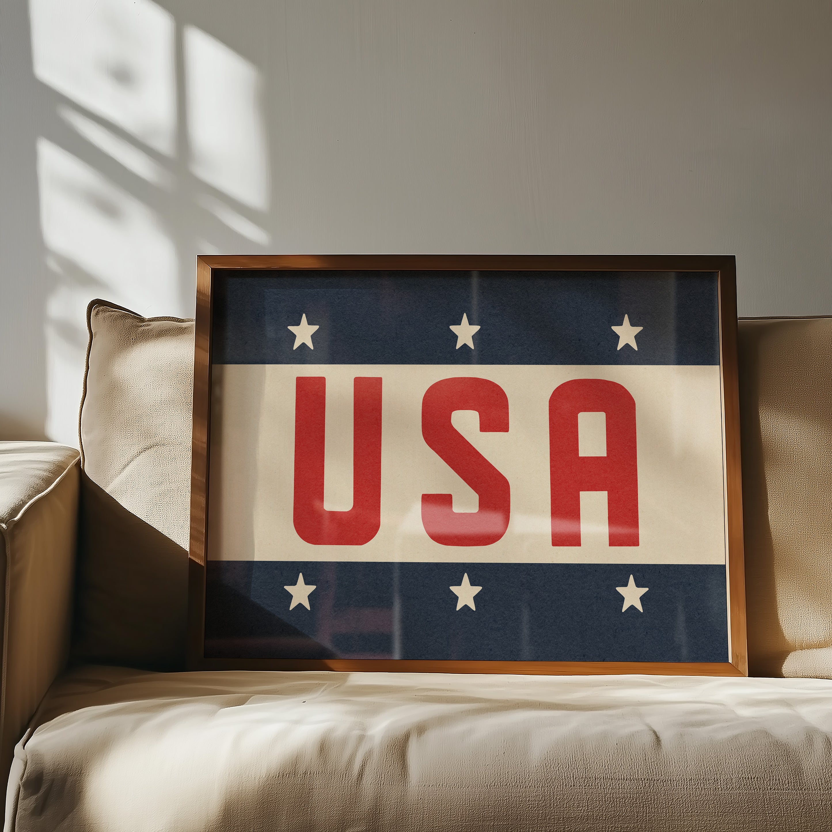 USA Patriotic Typography Art Print – Tejas Country Club