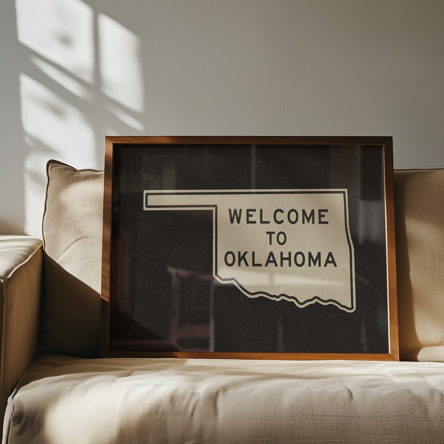 Welcome To Oklahoma Vintage Road Sign Art Print – Tejas Country Club