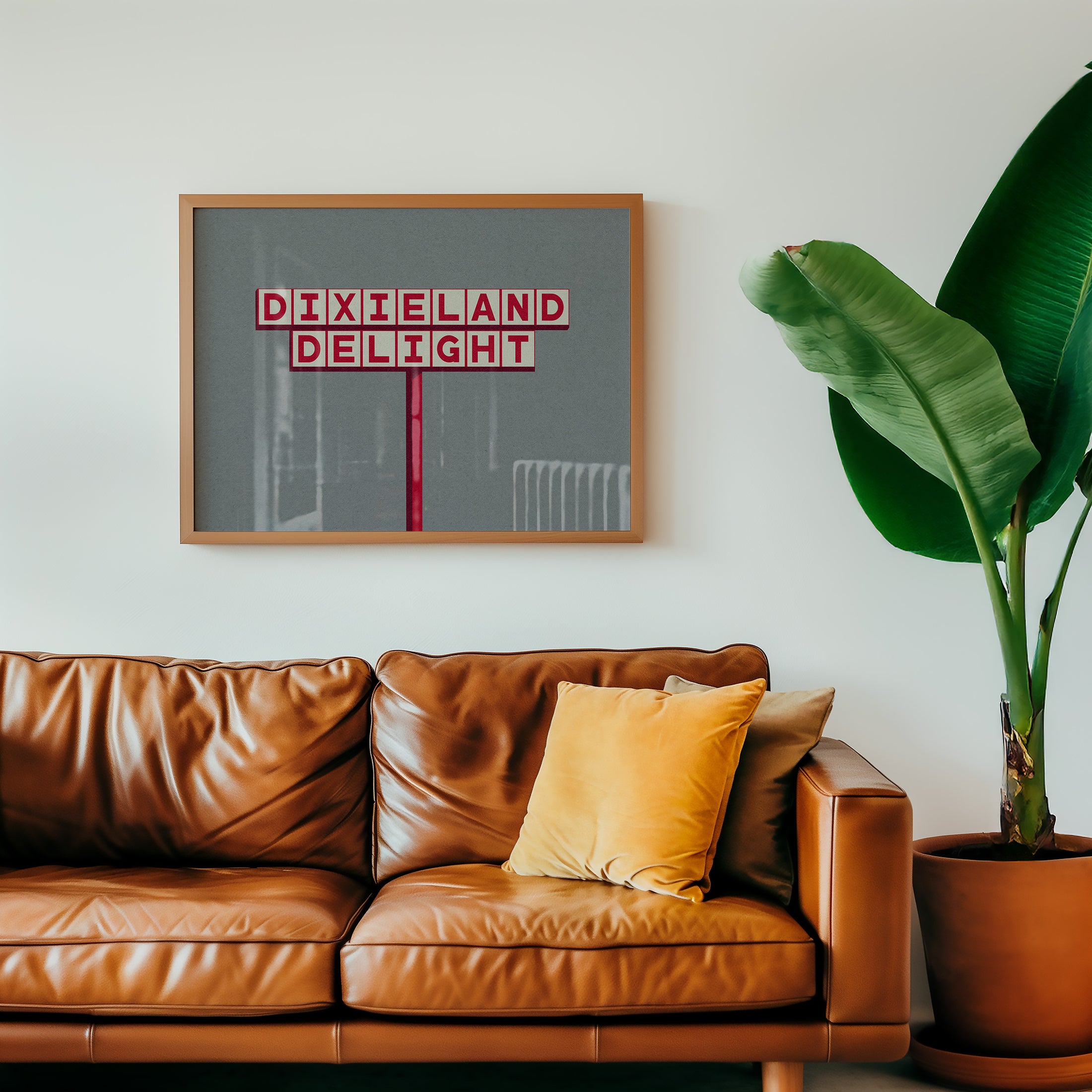 Dixieland Delight Highway Sign Art Print Crimson – Tejas Country Club