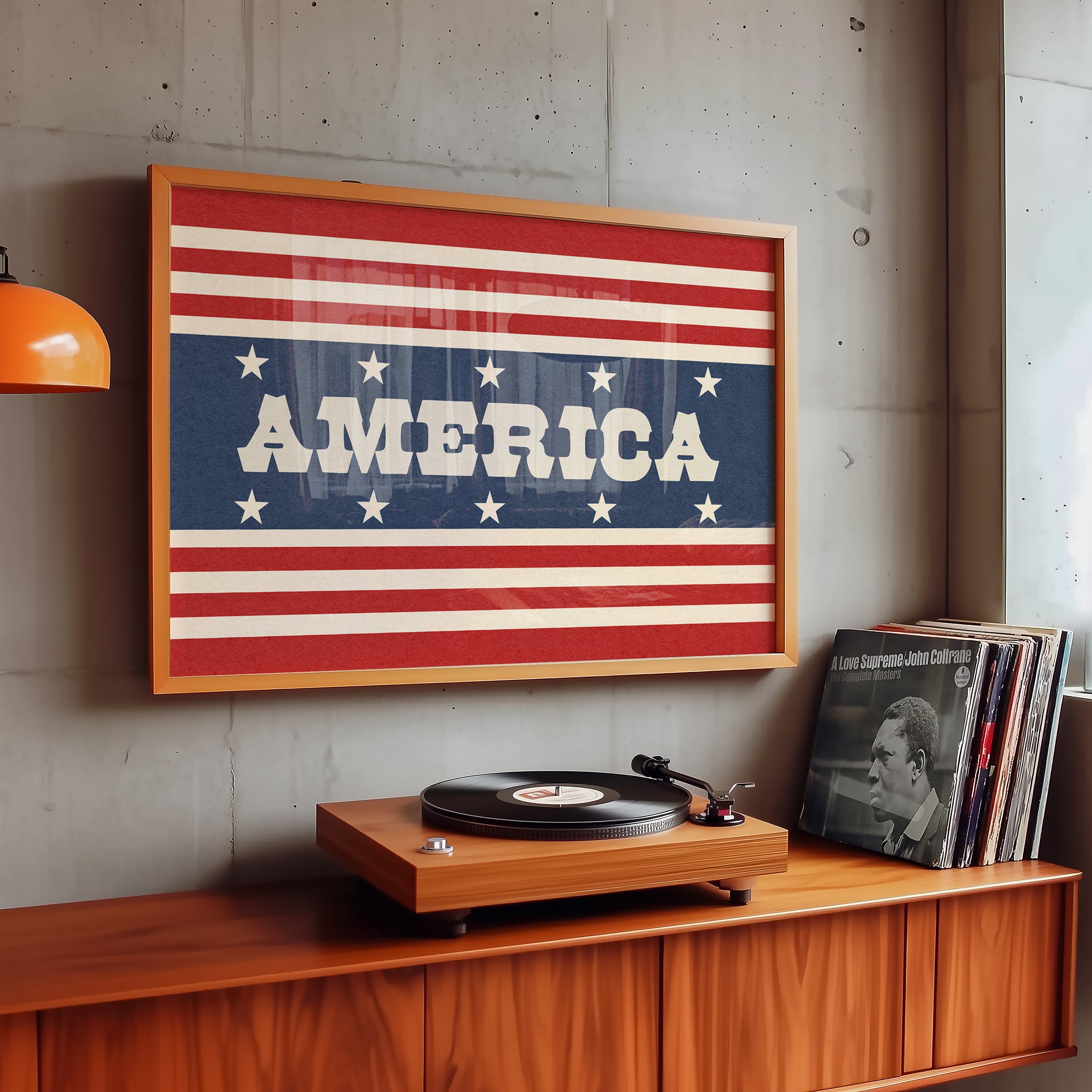 America Flag Style Home Decor Art Print – Tejas Country Club