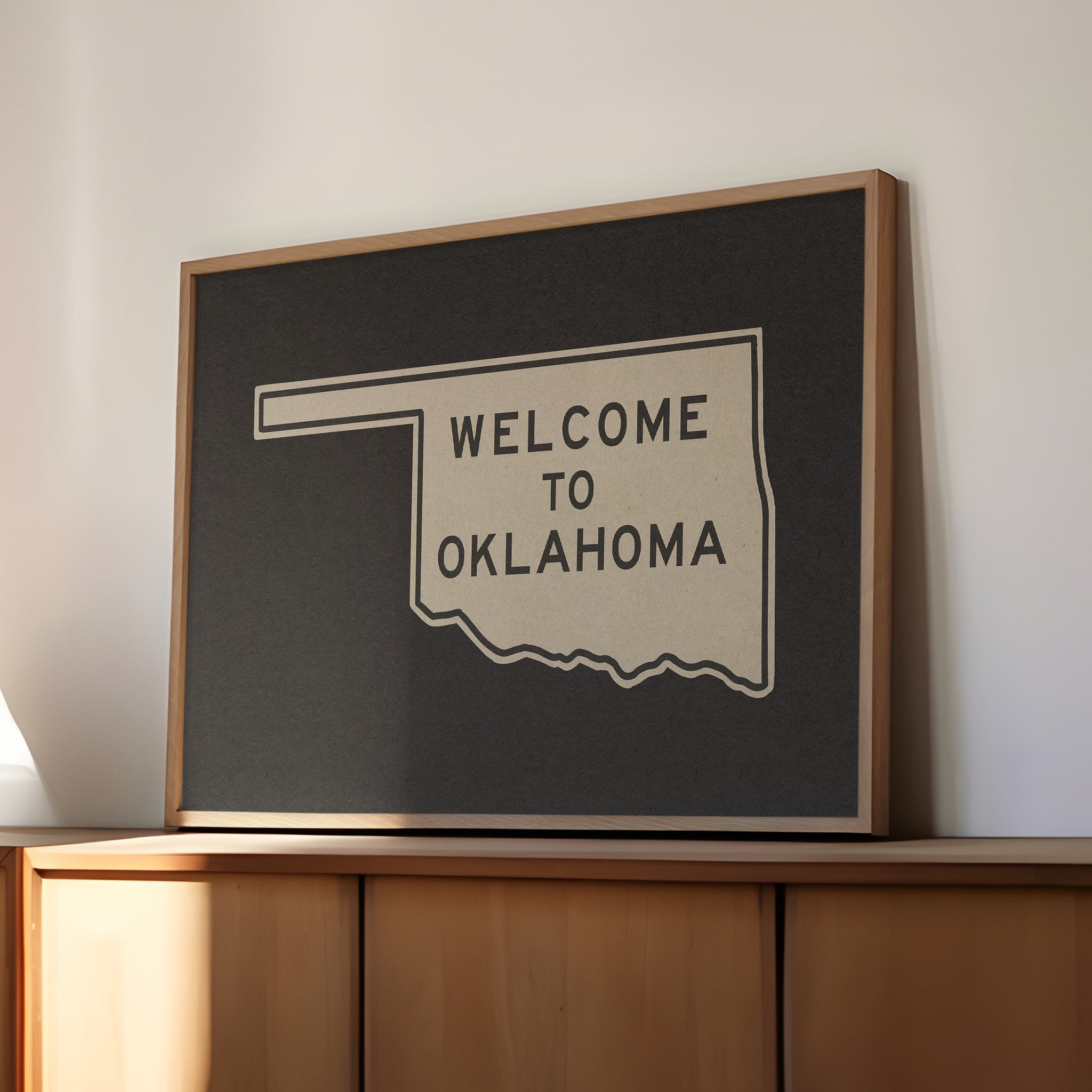 Welcome To Oklahoma Vintage Road Sign Art Print – Tejas Country Club