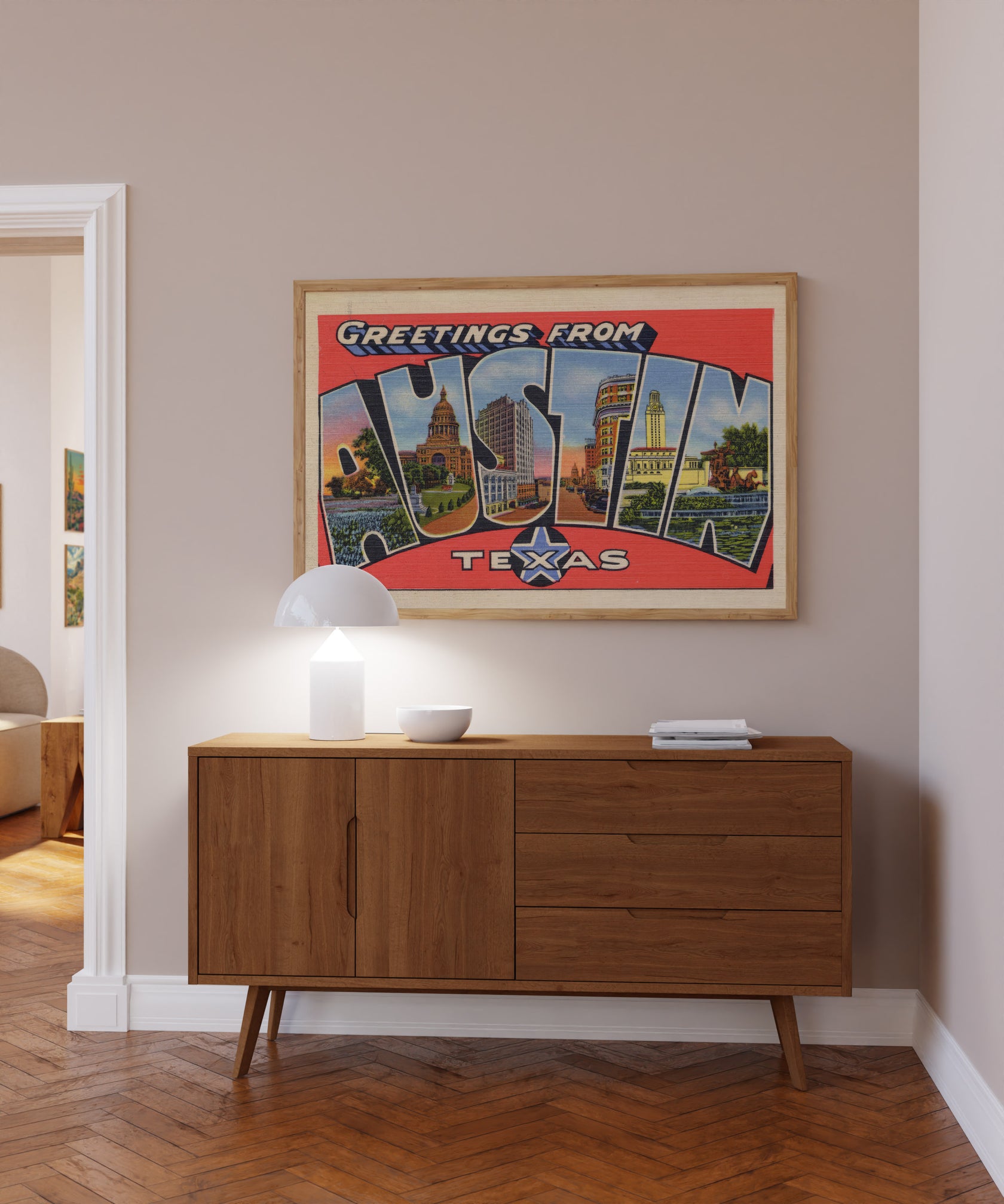 Austin Texas Vintage Postcard Print – Tejas Country Club