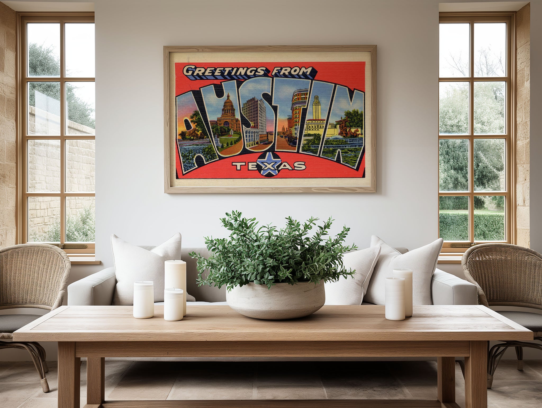 Austin Texas Vintage Postcard Print – Tejas Country Club