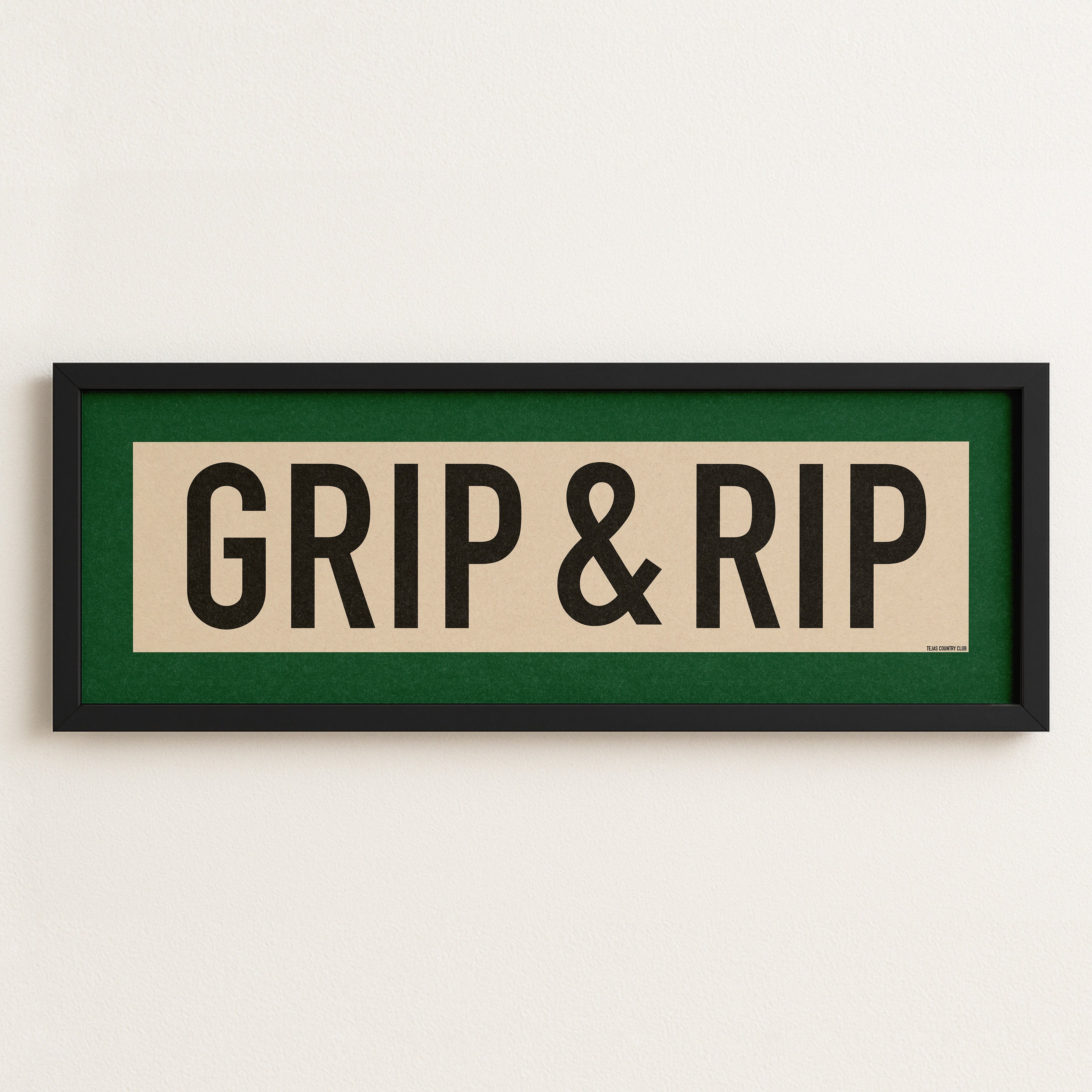 Framed Grip and Rip Golf Art Scroll Sign – Tejas Country Club