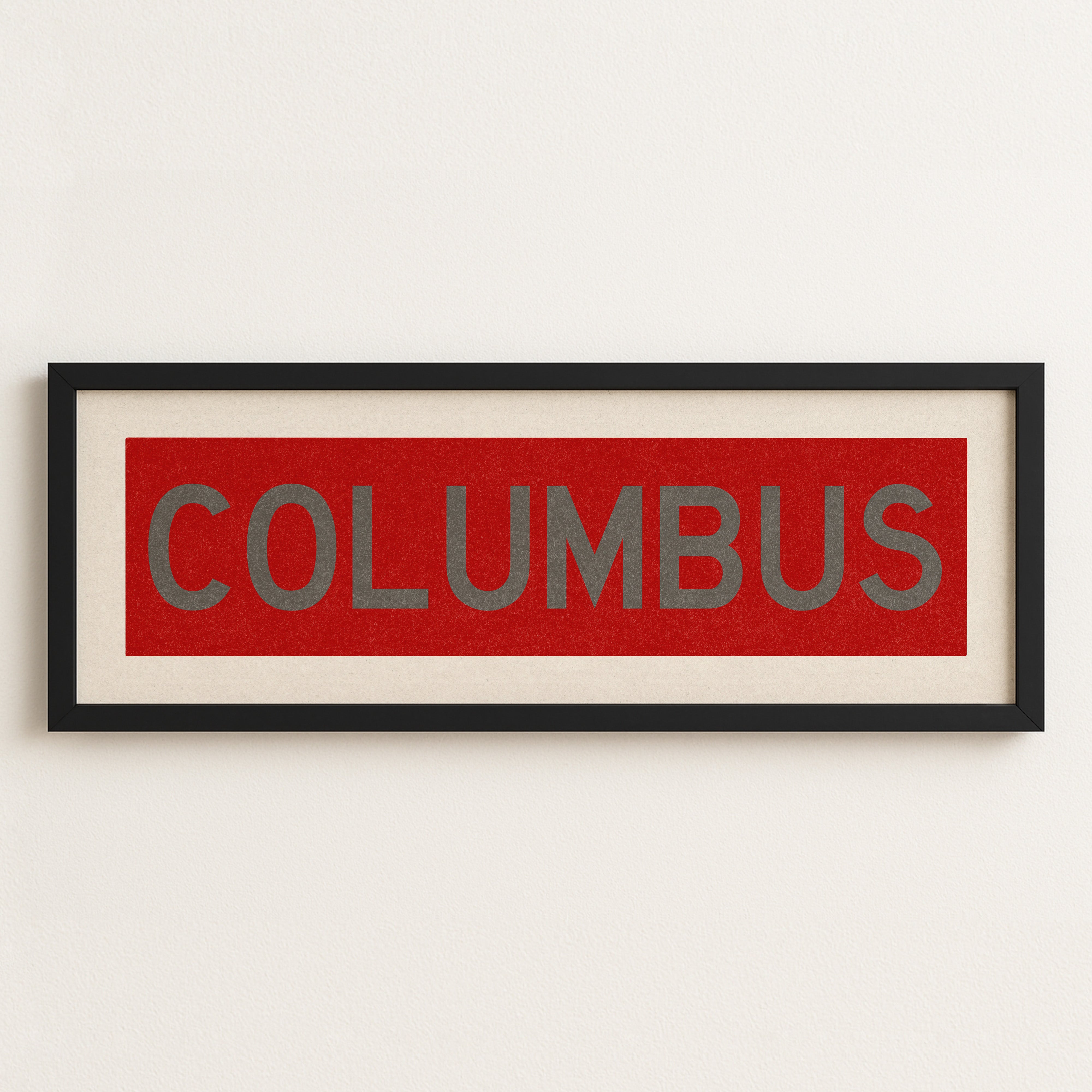 Framed Columbus Red Bus Scroll – Tejas Country Club