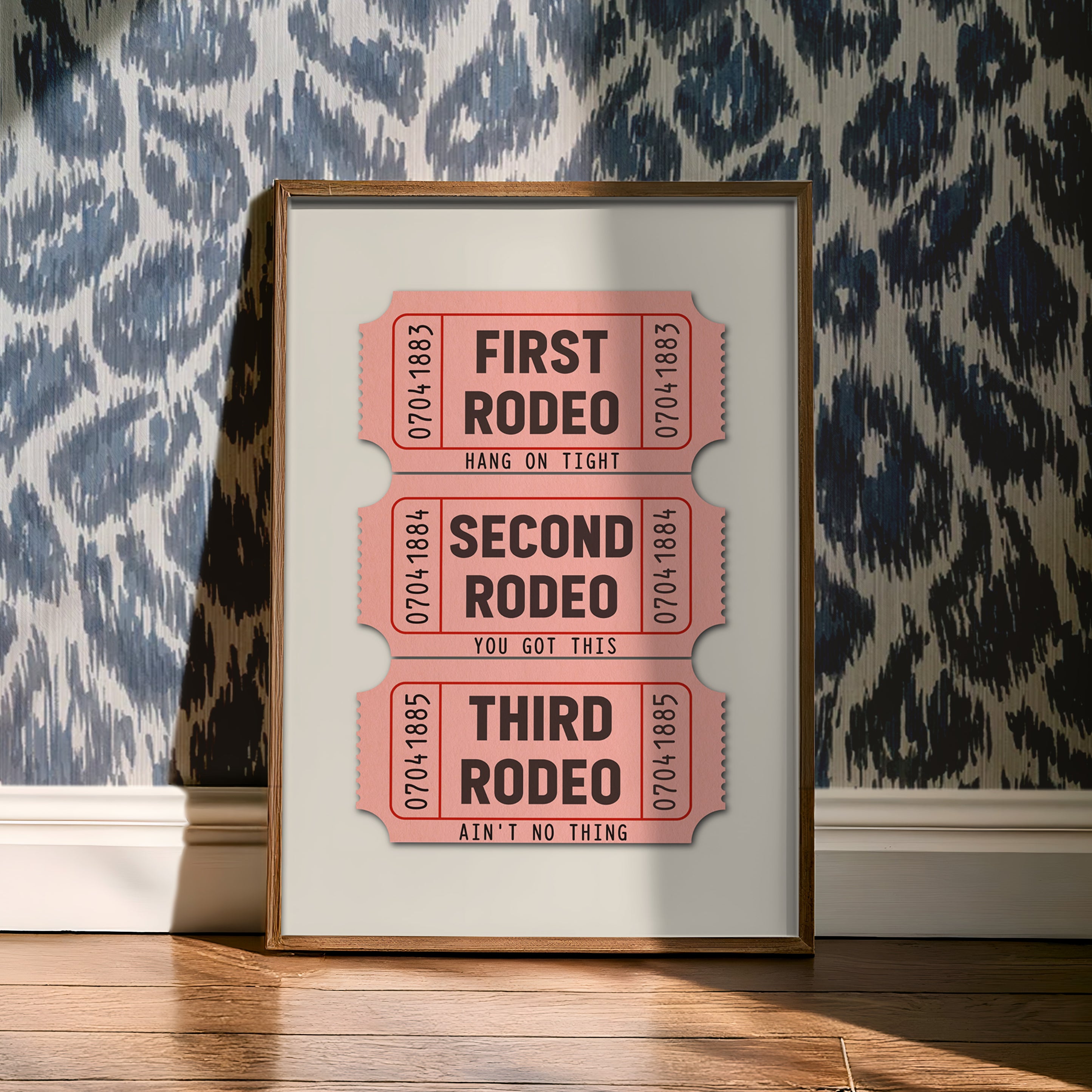 First Rodeo Ticket Stub Art Print Pink – Tejas Country Club