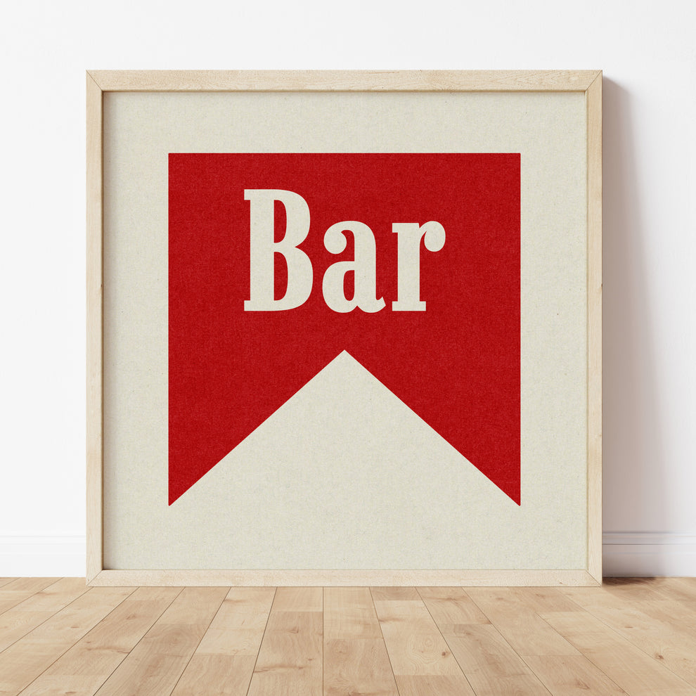 Bar Banner Tab Typography Square Art Print – Tejas Country Club