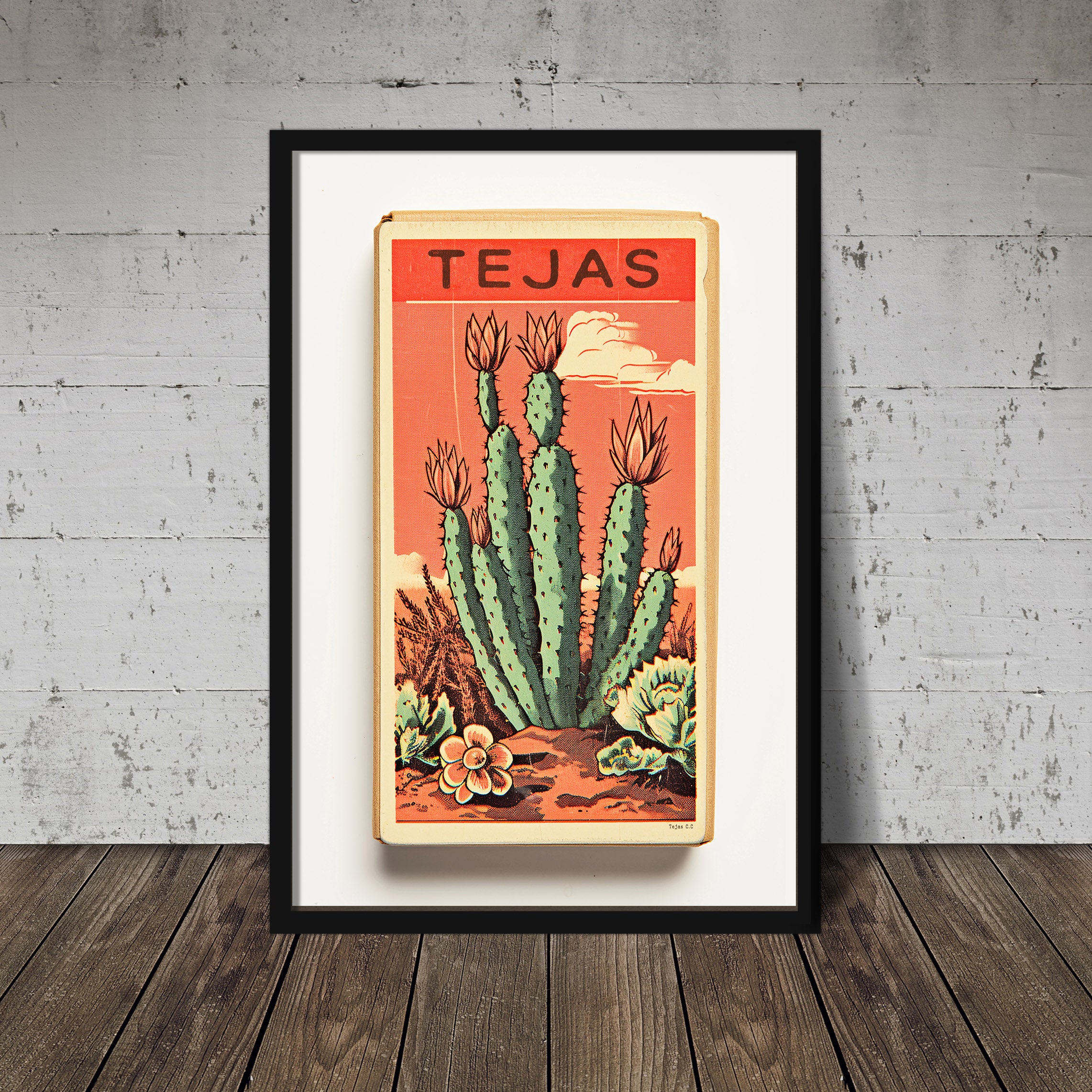 Cactus Landscape Matchbook Tejas Art Print – Tejas Country Club