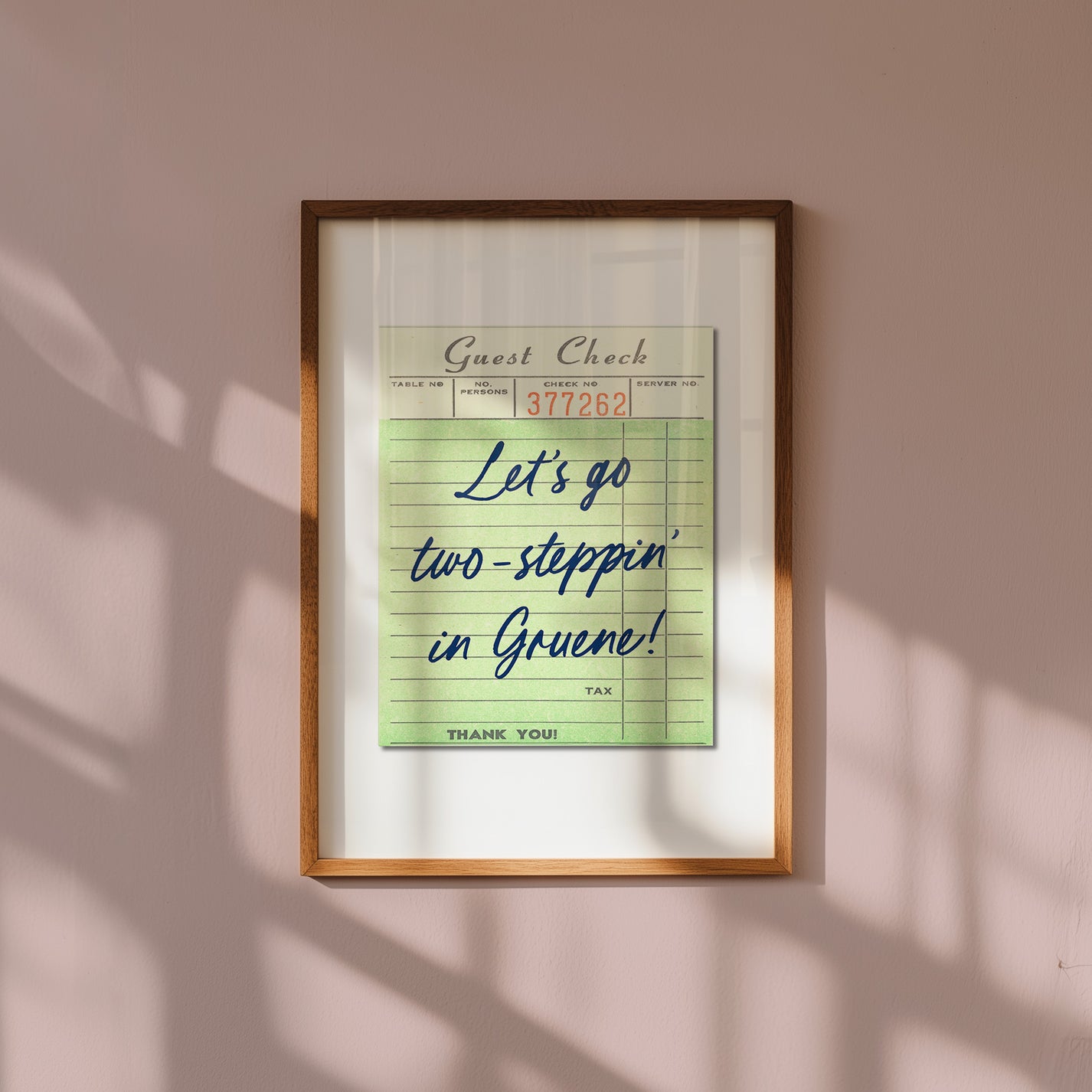 Let's Go Two-Steppin' In Gruene Guest Check Art Print – Tejas Country Club